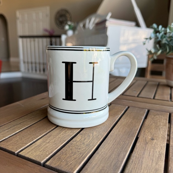 Target | Kitchen | Target Threshold H Initial Mug Cup White Black Gold ...